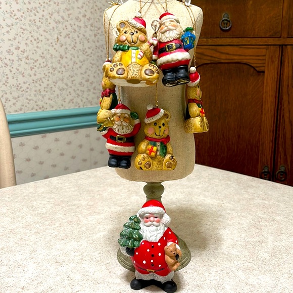 Holiday | Vintage Set Of 6 Ceramic Christmas Ornaments A Roly Poly ...